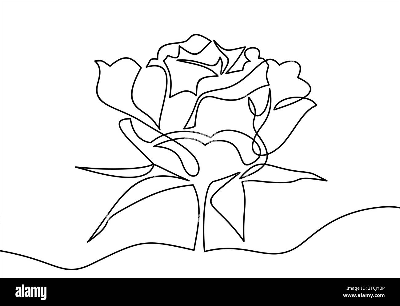 One line rose design. Hand drawn minimalism style illustration Stock ...