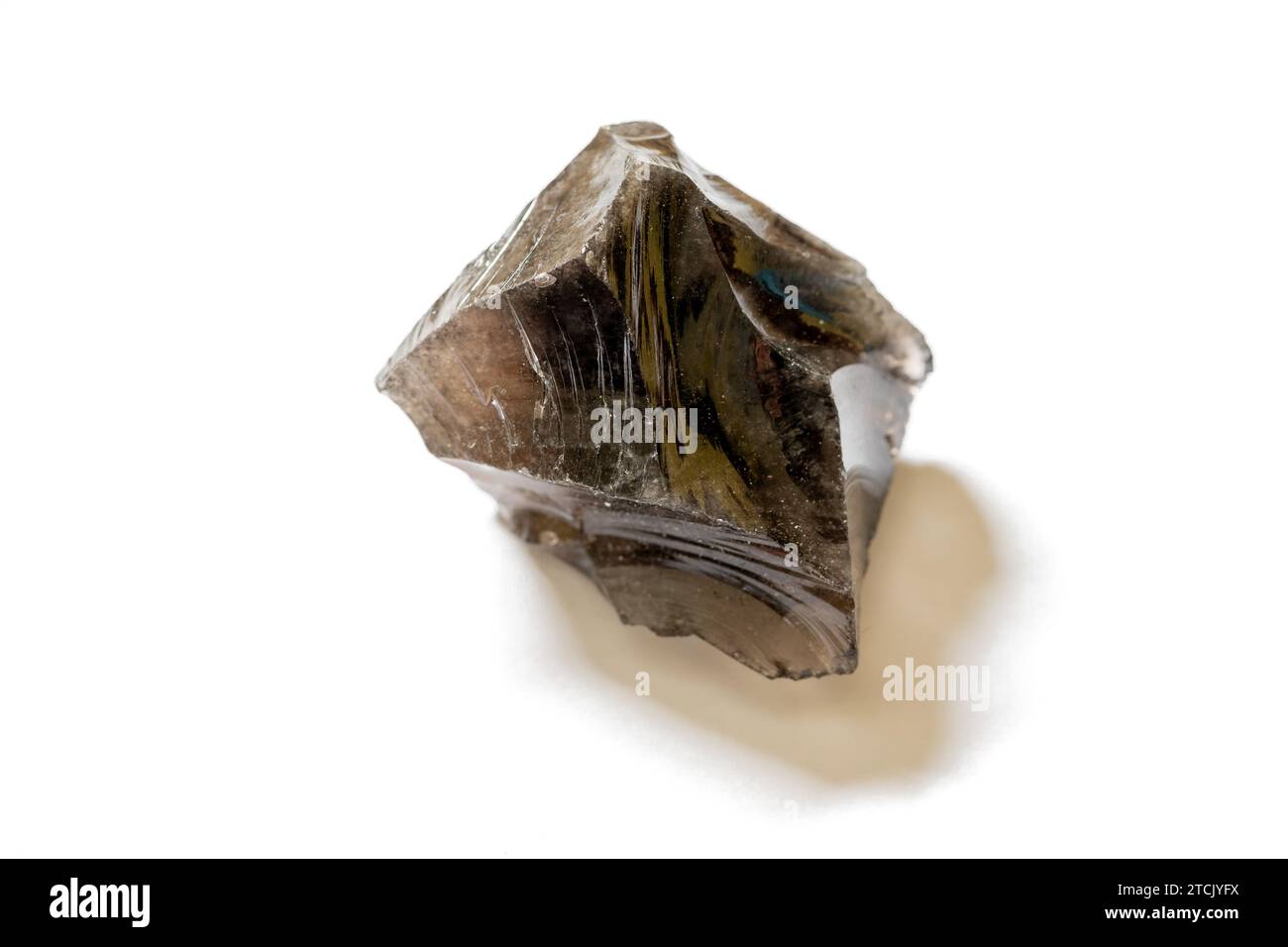 black obsidian stone on white background Stock Photo - Alamy