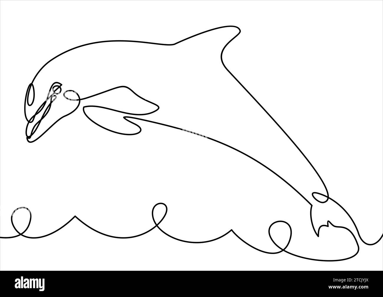 Dolphin sea animal line hi-res stock photography and images - Alamy