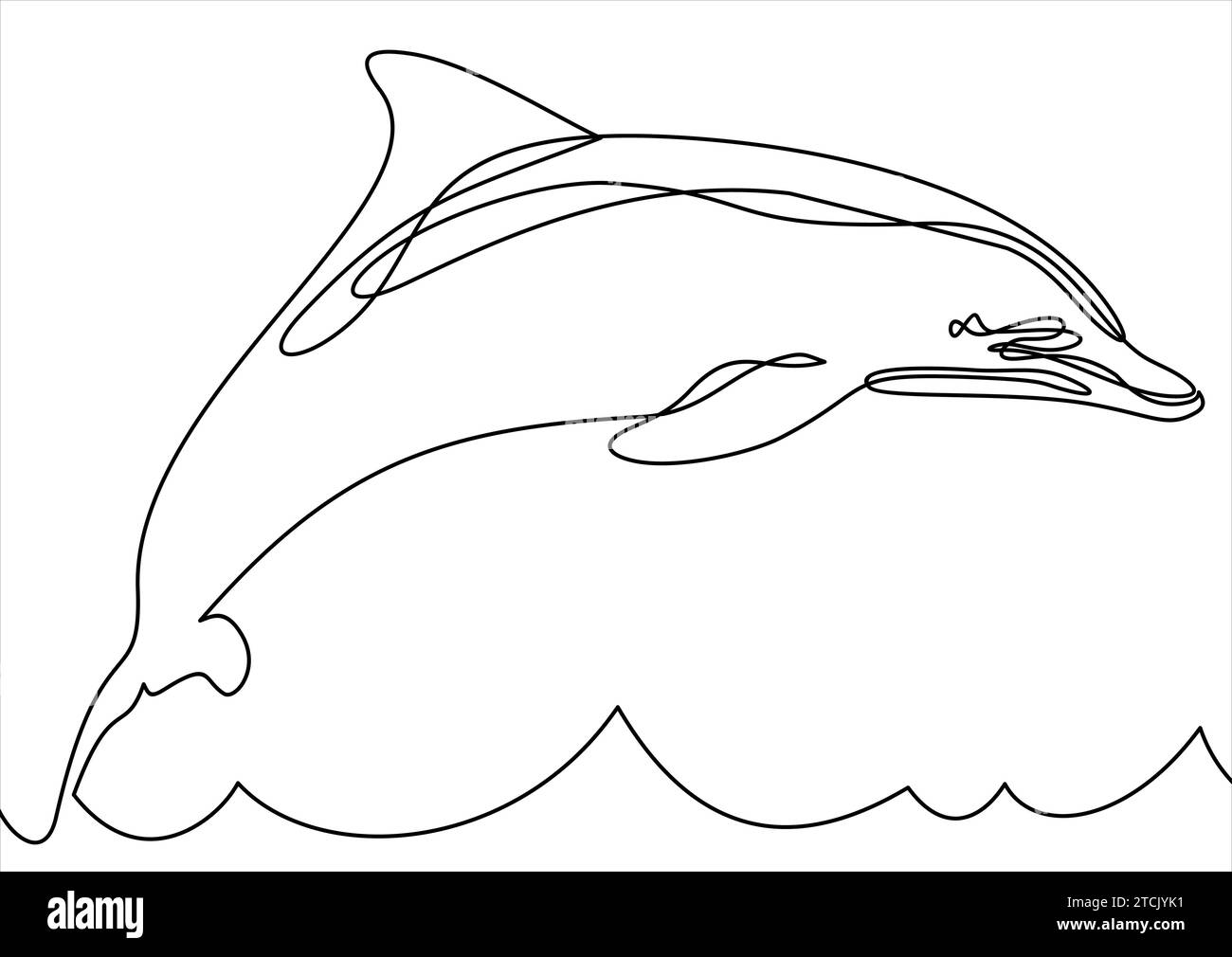 Dolphin line drawing hi-res stock photography and images - Alamy