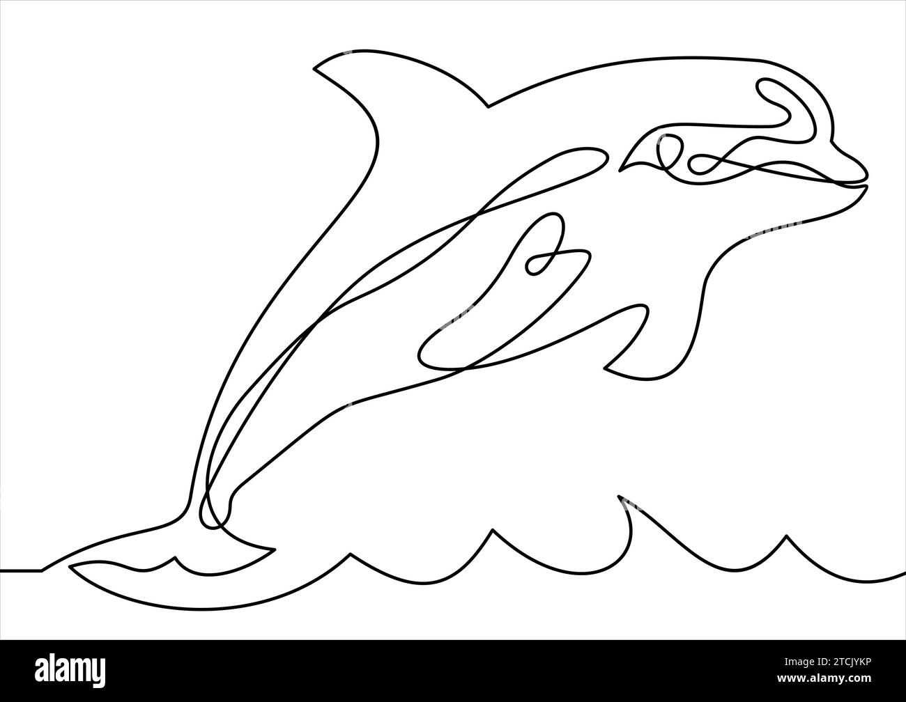 Dolphin line drawing hi-res stock photography and images - Alamy
