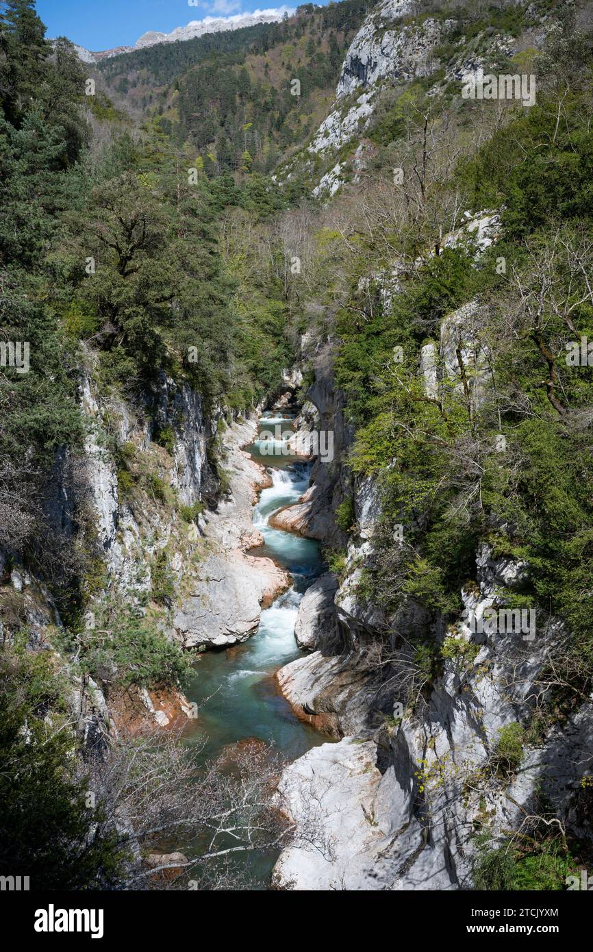 Hecho Valley in the Spanish Pyrenees, Huesca, Aragon, Spain Stock Photo ...