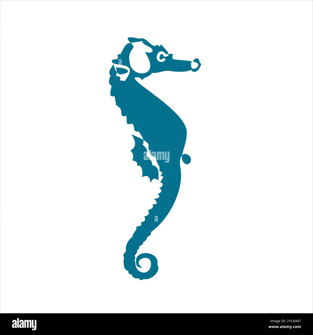 Seahorse.One line. illustration.Element In Trendy Style Stock Vector ...