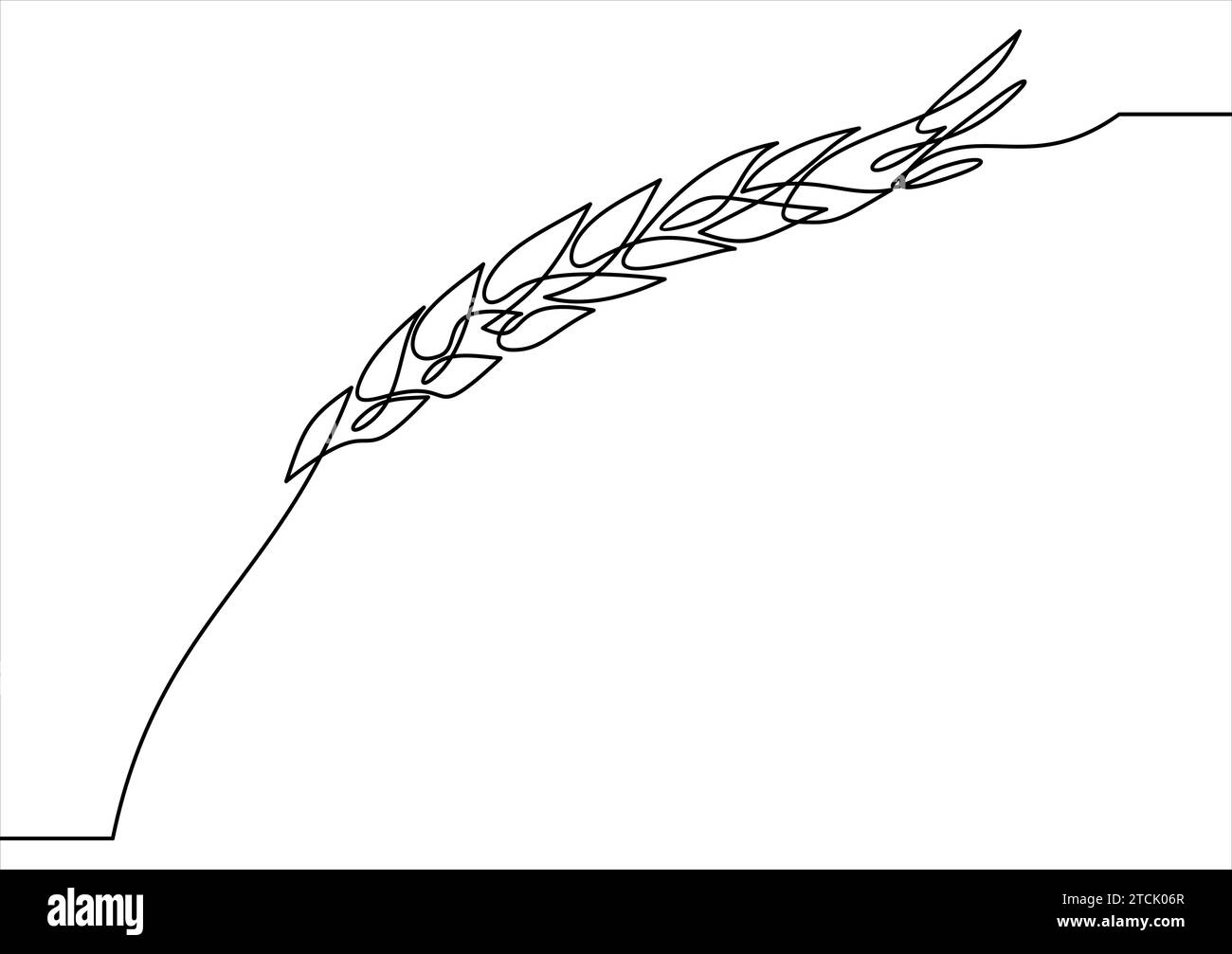 Wheat symbol sign one line icon-Continuous one line drawing Stock ...