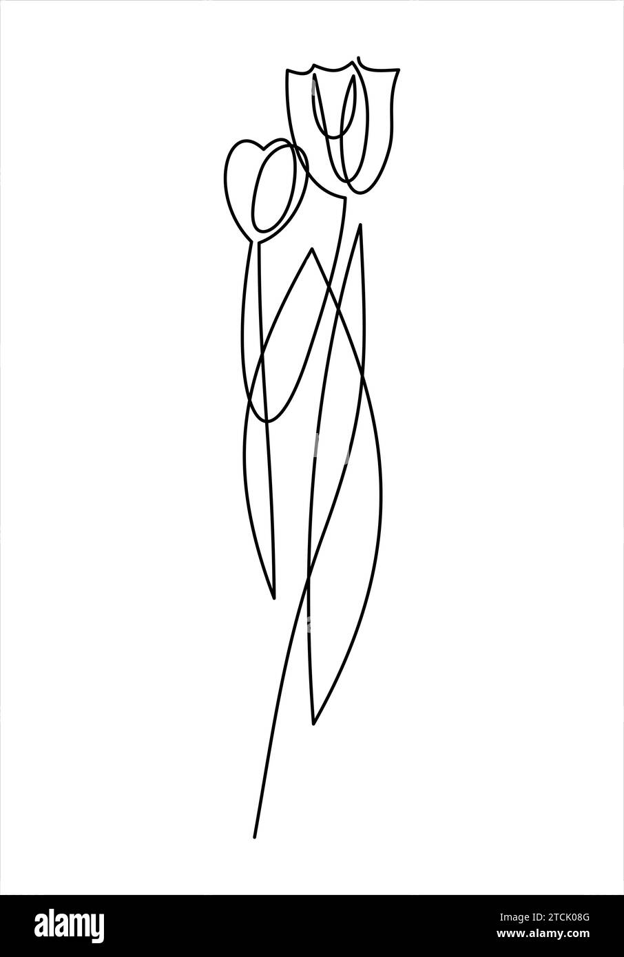 Tulip one line drawing. Continuous line flower Stock Vector Image & Art ...