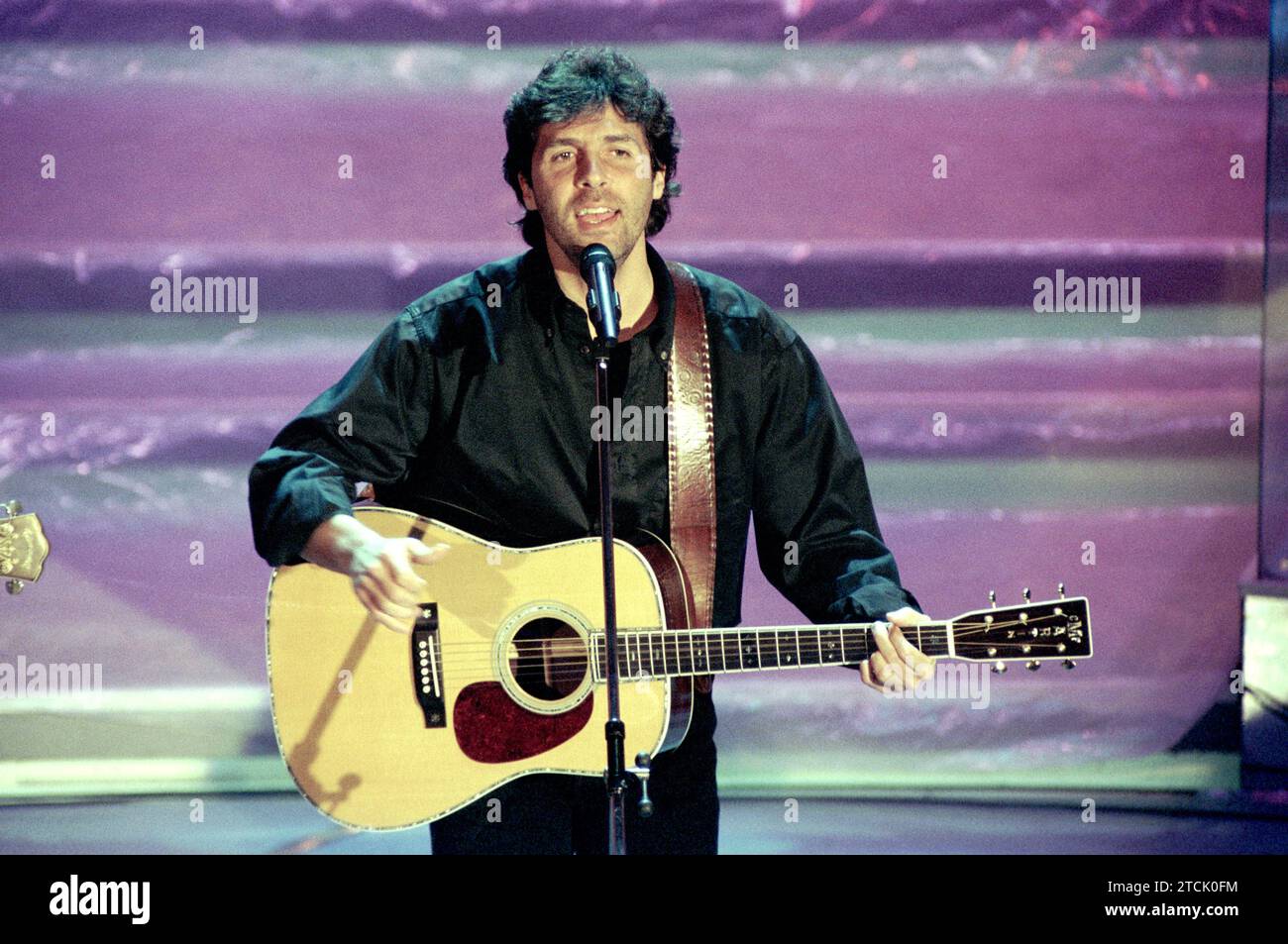 Sanremo Italy 1996-02-20: Luca Barbarossa,Italian singer,during the ...