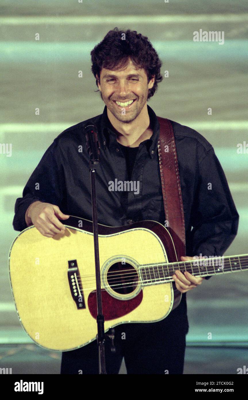 Sanremo Italy 1996-02-20: Luca Barbarossa,Italian singer,during the ...