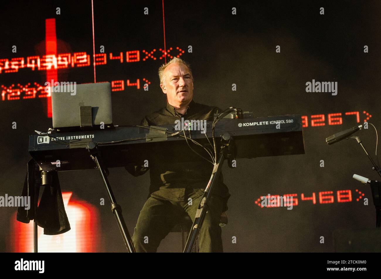 Martin Cooper of OMD (Orchestral Manoeuvres in the Dark) performing at ...