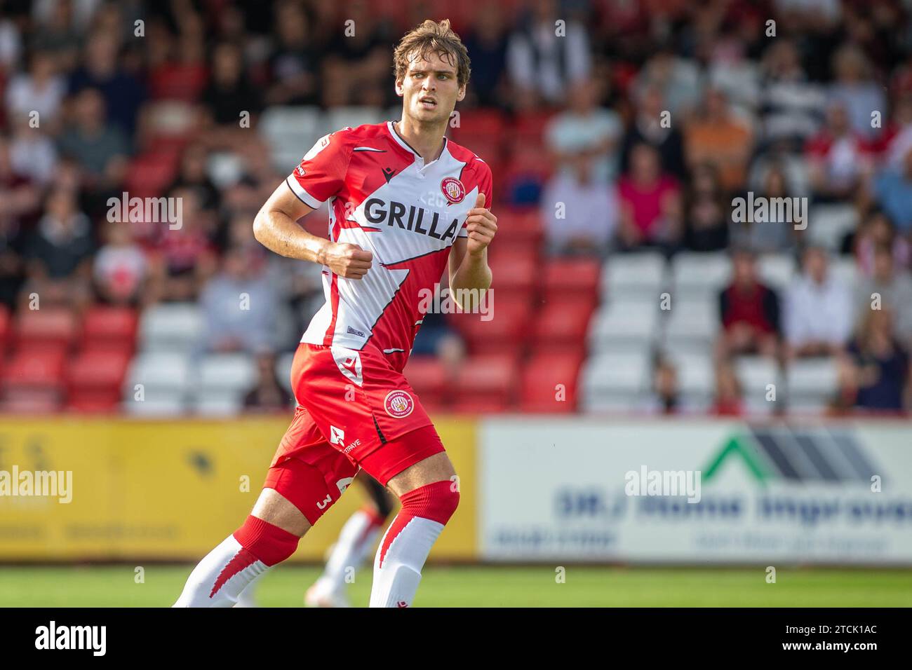 Footballer Aaron Presley in action, playing for Stevenage Fc during ...
