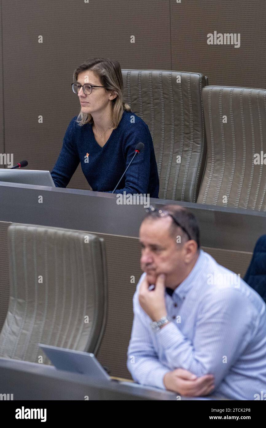Brussels, Belgium. 13th Dec, 2023. CD&V's Sofie Mertens is pictured at ...
