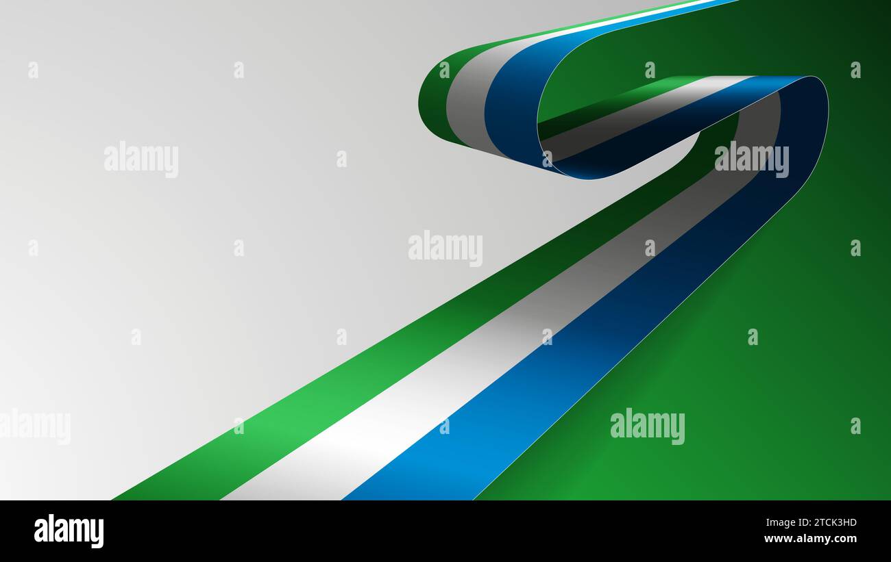 Realistic ribbon background with flag of SierraLeone. An element of ...
