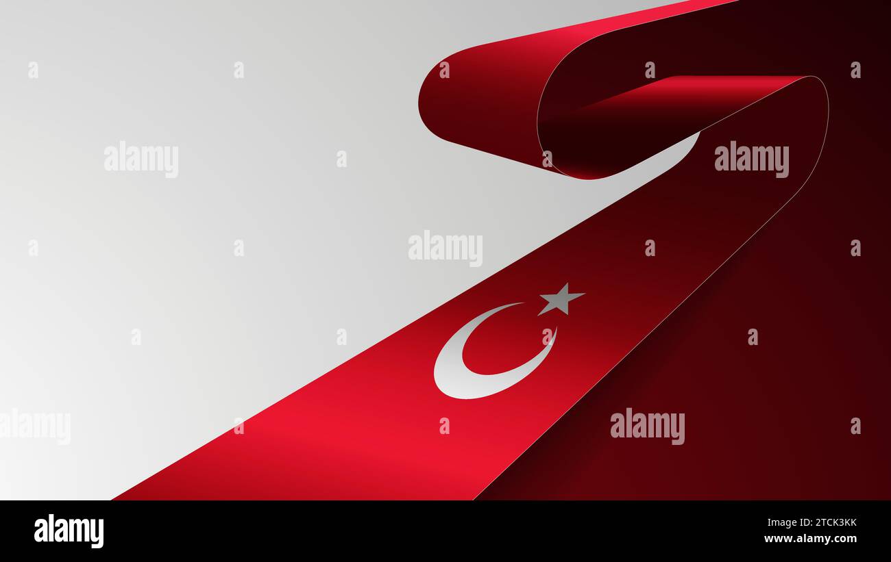 Realistic ribbon background with flag of Turkey. An element of impact ...