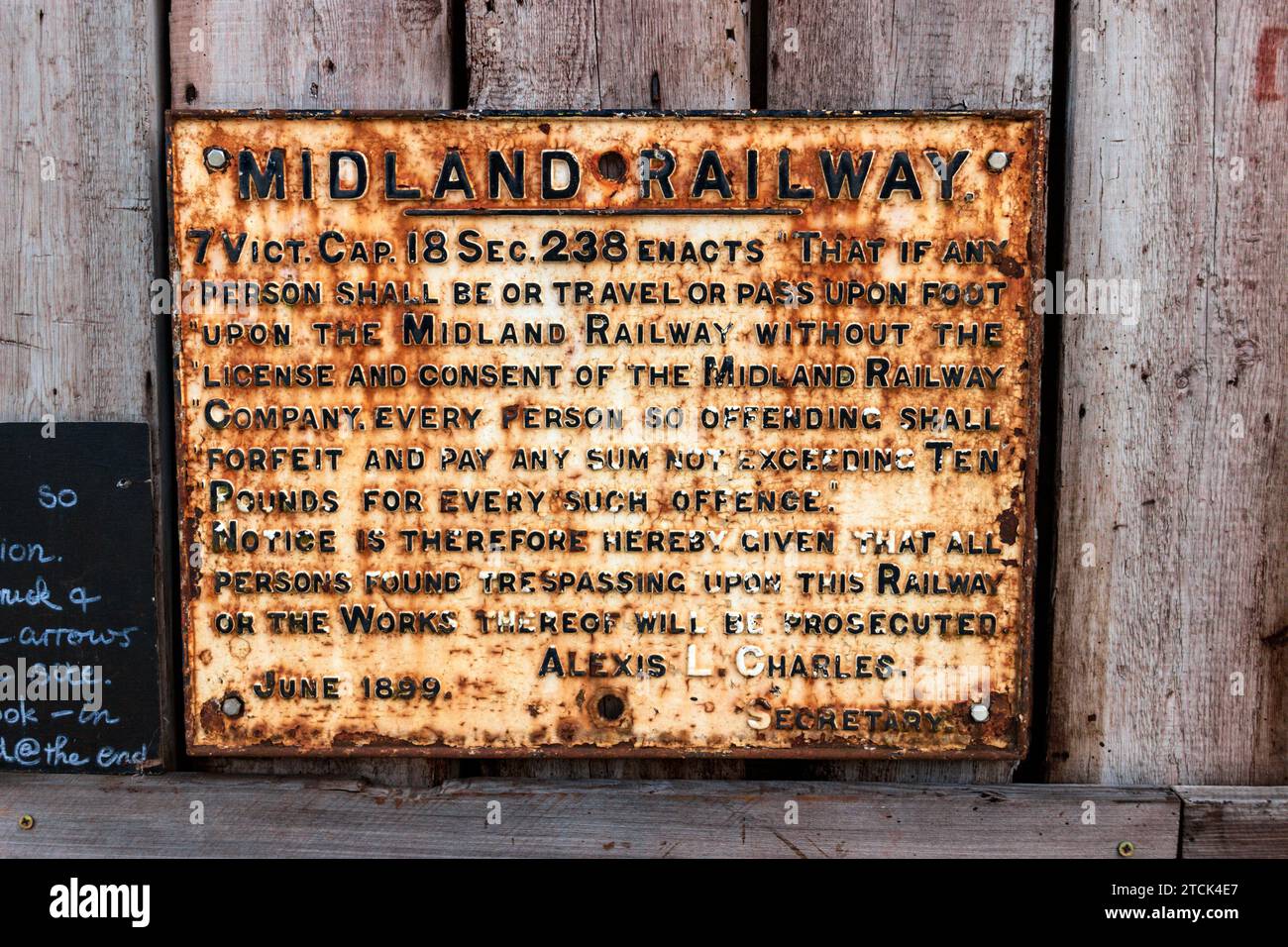 Midland railway sign. Settle railway station Stock Photo - Alamy
