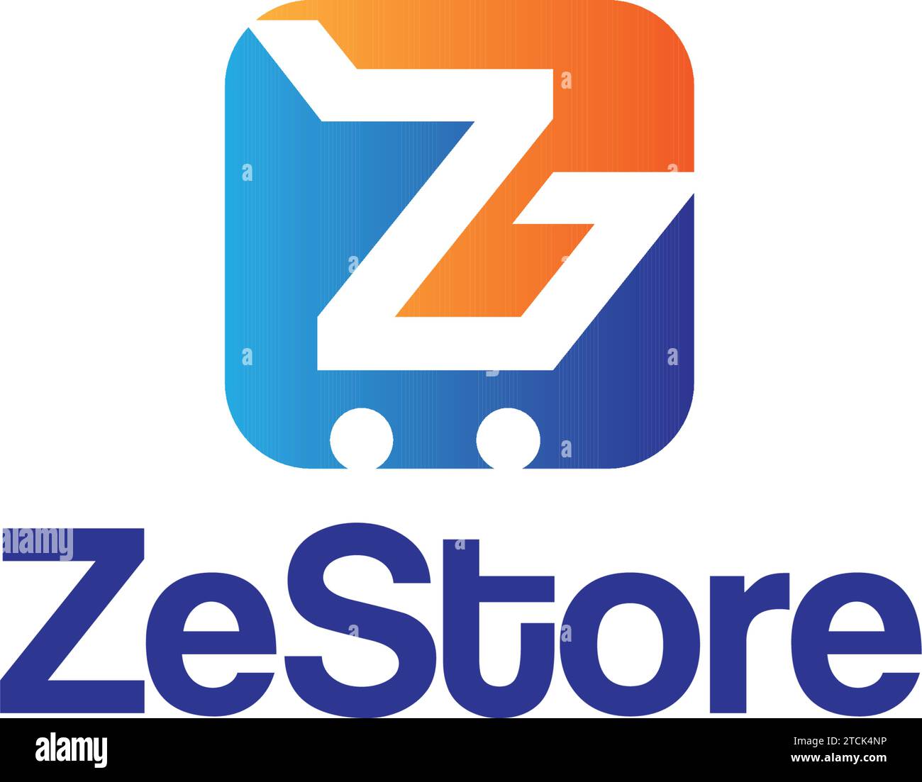 Flat letter initial Z ZESTORE shopping logo design Stock Vector Image ...