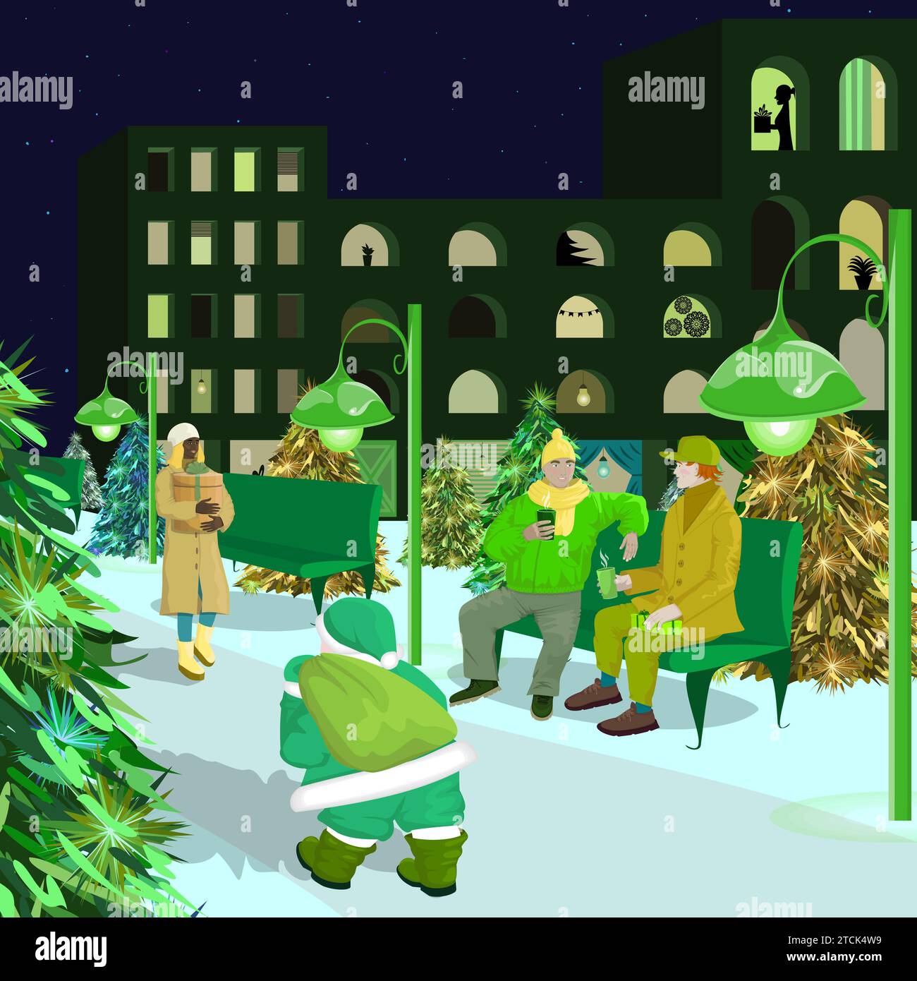 On eve winter holidays Stock Vector Images - Alamy