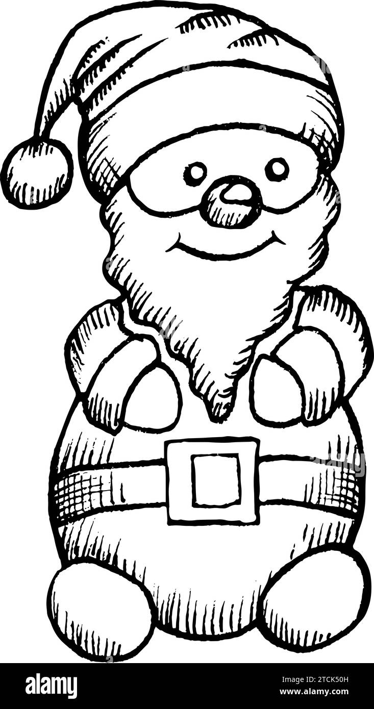 Hand drawn cute cartoon santa claus. Vector illustration Stock Vector ...