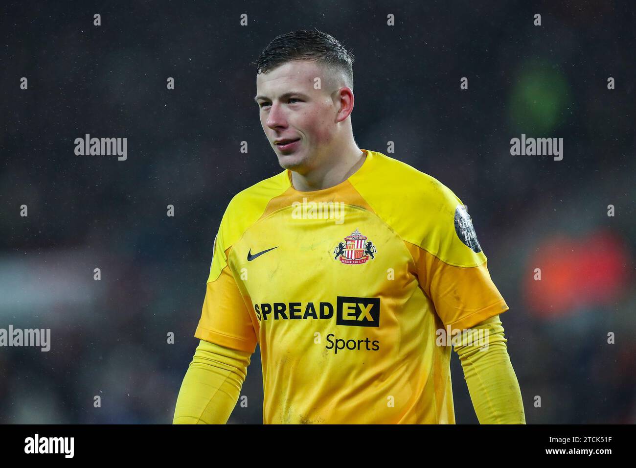 Sunderland, UK. 12th Dec, 2023. Sunderland goalkeeper Anthony Patterson ...