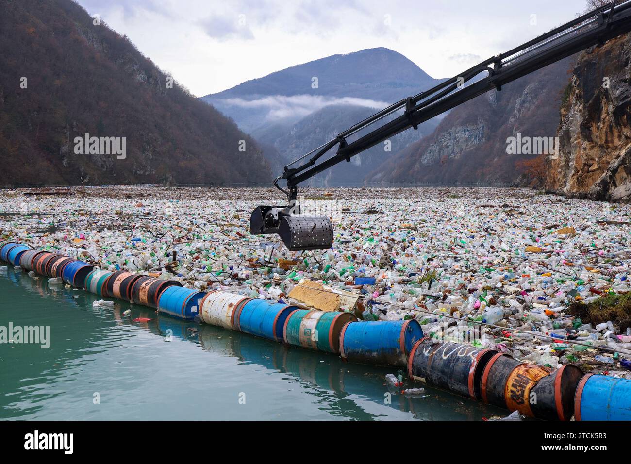 Bosnia and Herzegovina on December 13, 2023 Plastic bottles and waste ...