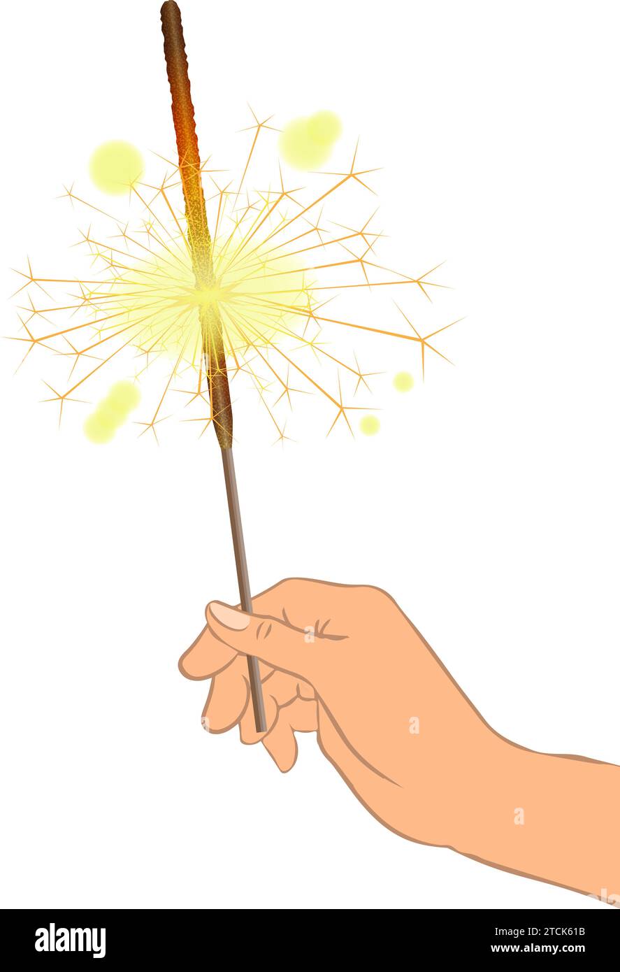 Birthday or Christmas burning sparkler on transparent background ...