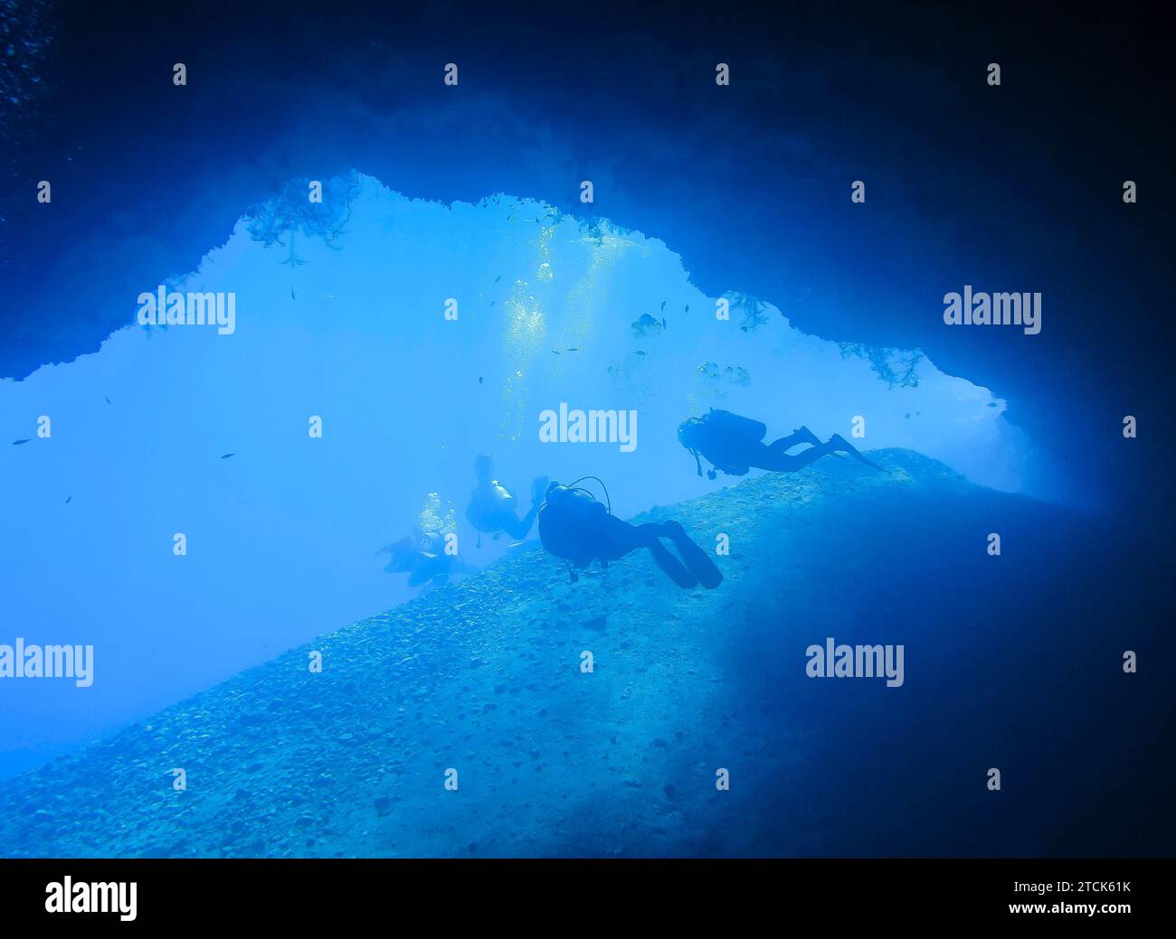 Unterwasser-Foto, Taucher am Tauchplatz The Caves, Dahab, Golf von ...