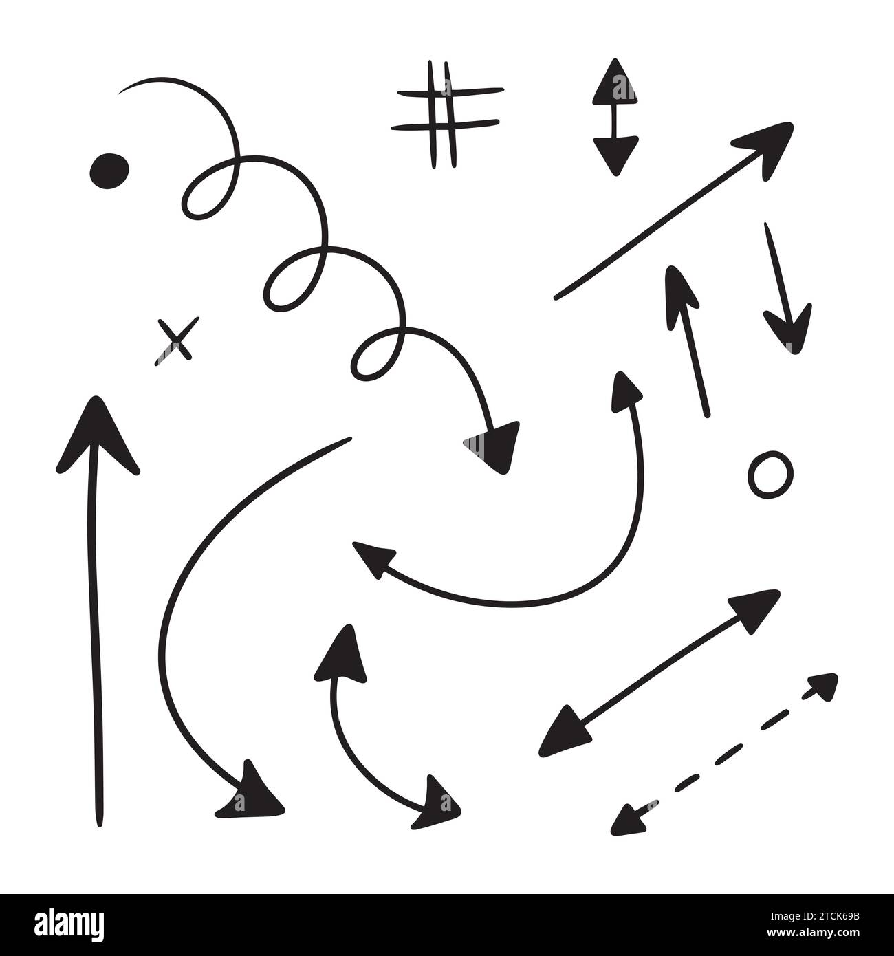 Arrows in different directions Black and White Stock Photos & Images ...