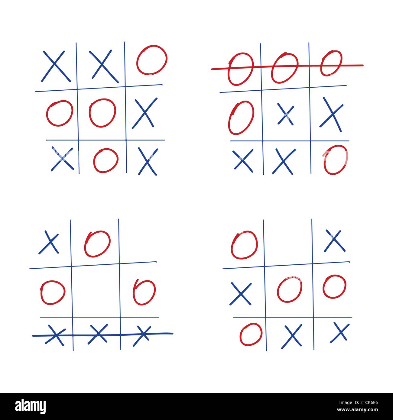 Four variants of the game of tic tac toe with victory and defeat Stock ...