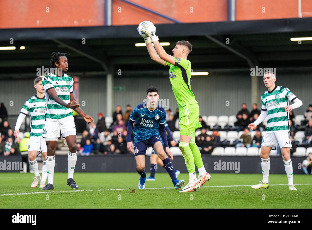 Glasgow, UK. 13th Dec, 2023. Glasgow - Celtic O19 goalkeeper Joe Morrison during the 6th leg of ...