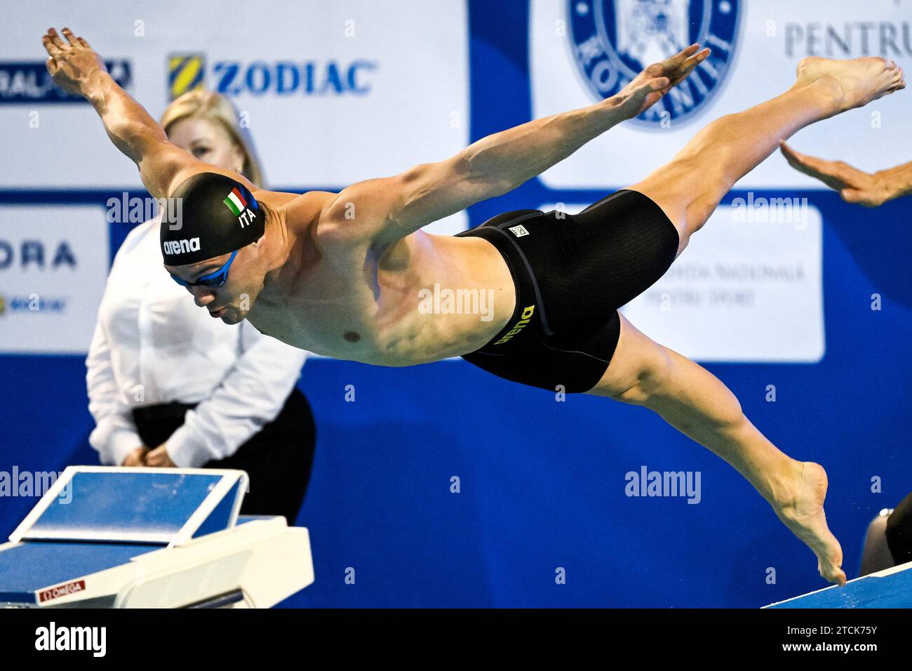 Simone Cerasuolo of Italy competes in the 50m Breaststroke Men ...