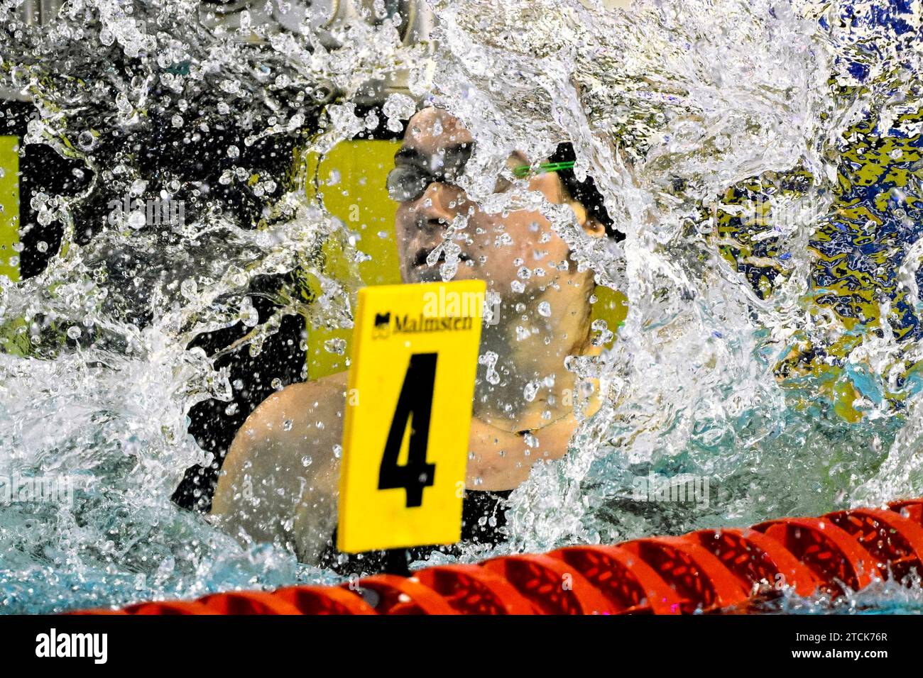 Benedetta Pilato of Italy reacts after competing in the 50m ...