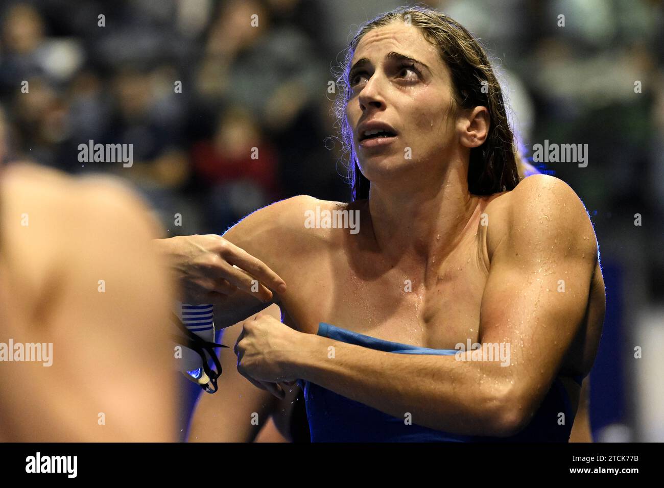 Anna Ntountounaki of Greece reacts after competing in the 100m ...