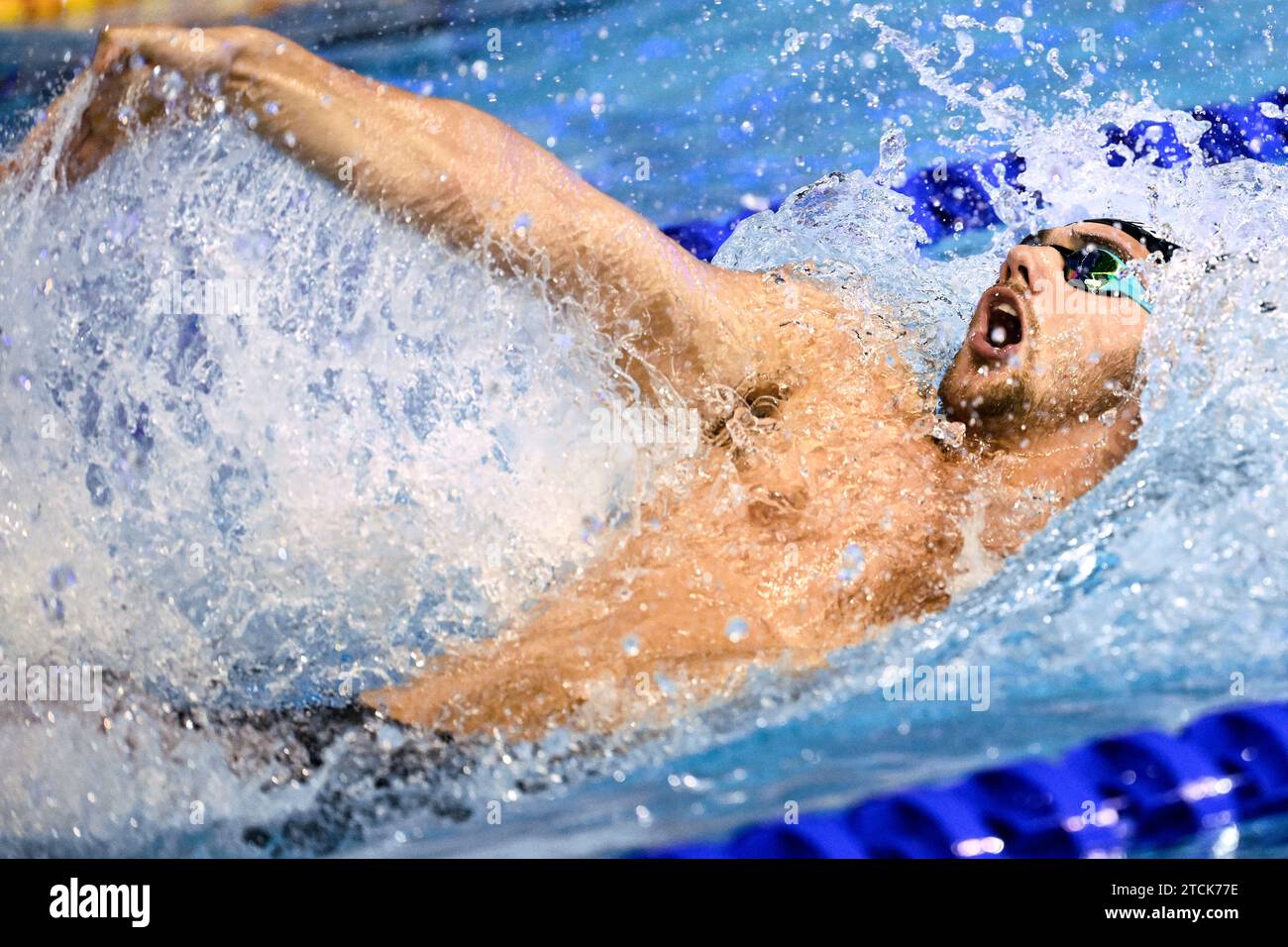 Thomas Ceccon of Italy competes in the 100m Individual Medley Men ...