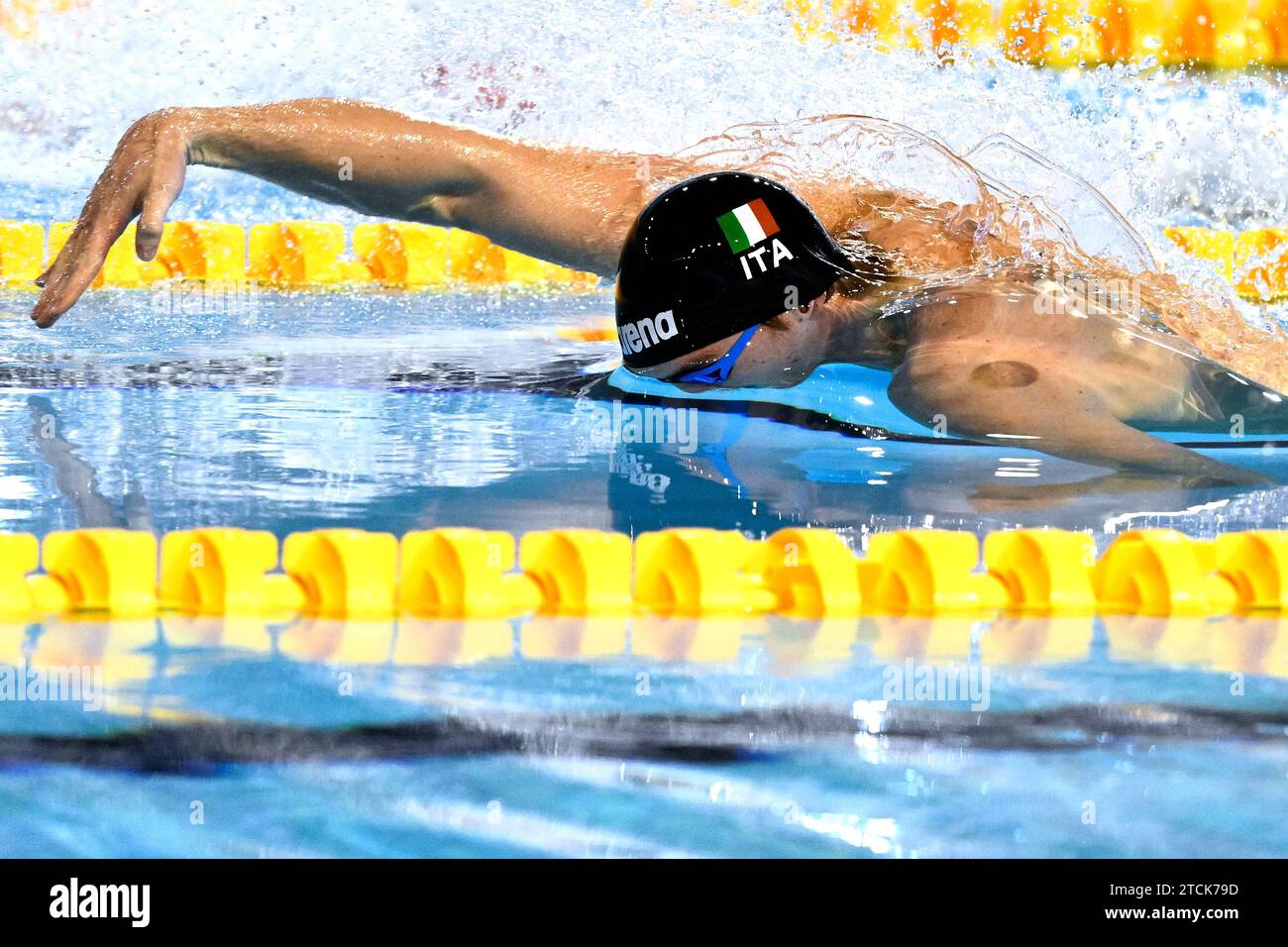Alessandro Miressi of Italy competes in the 100m Freestyle Men ...