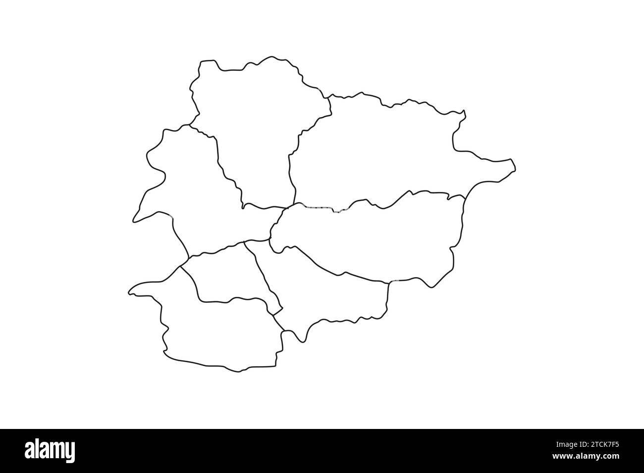 Vector andorra map outline with white background Stock Vector Image ...