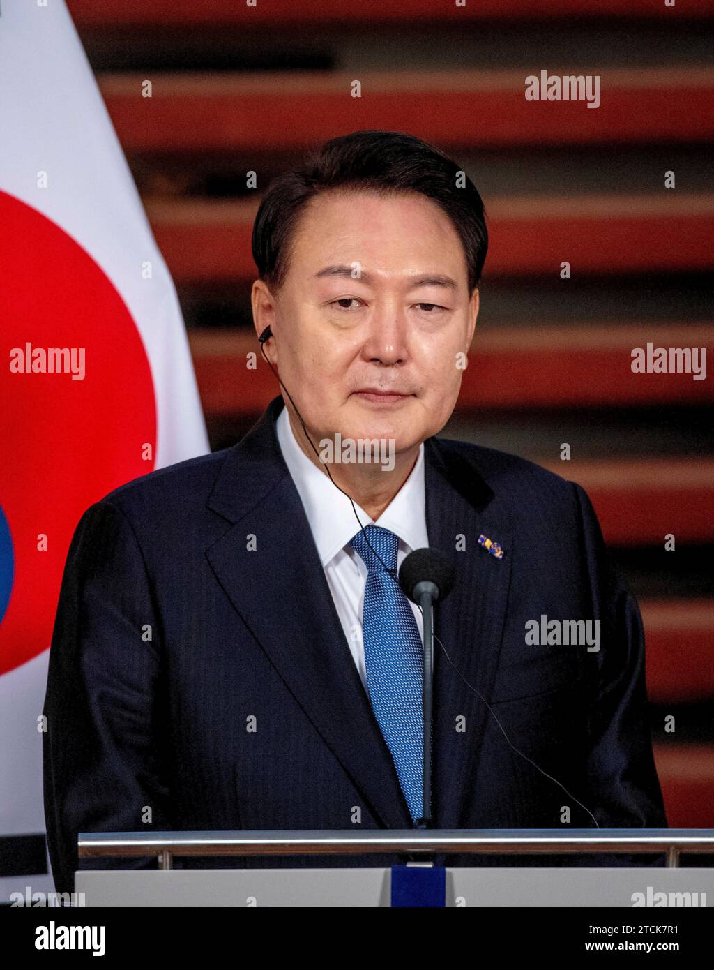 President Yoon Suk Yeol at the Statenroom in The Hague, on December 13 ...