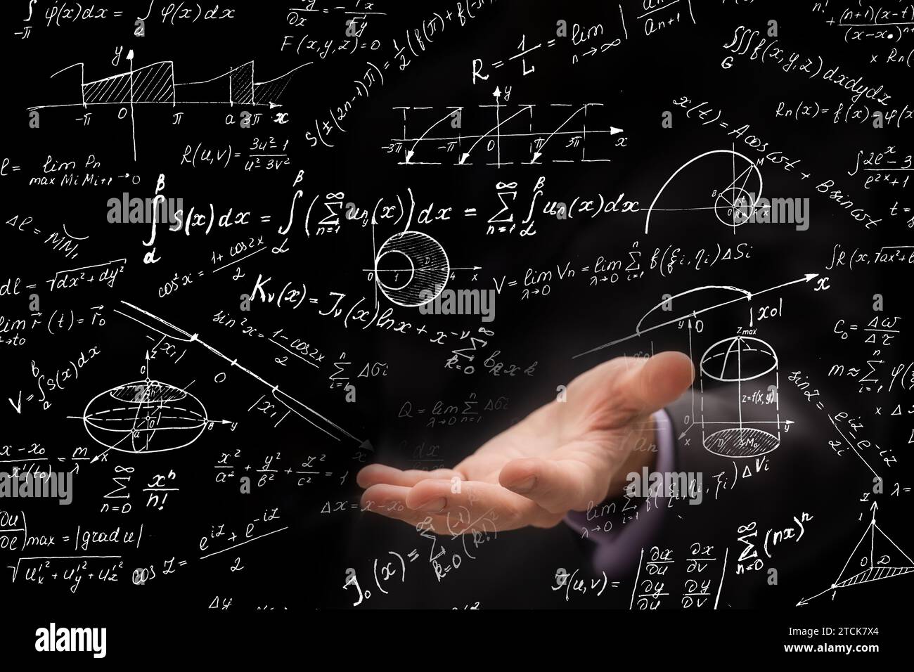 businessman writing mathematical formula hand Stock Photo - Alamy