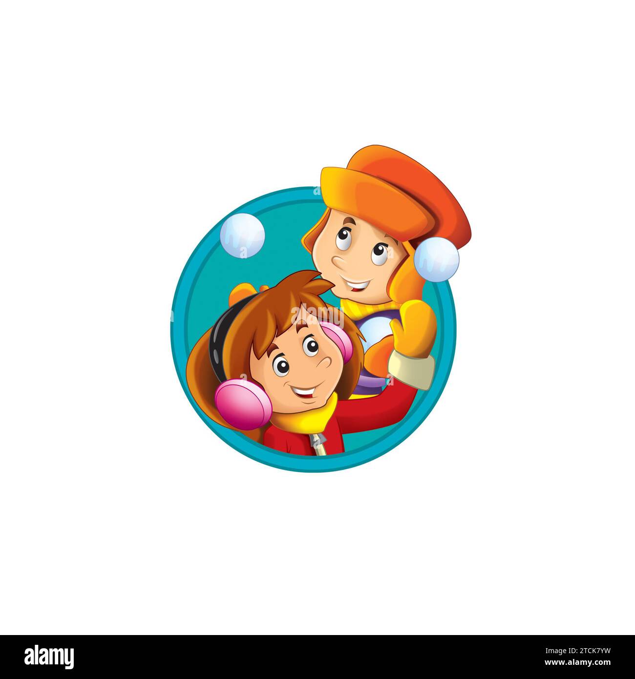 cartoon scene with young child with some childhood activity ...