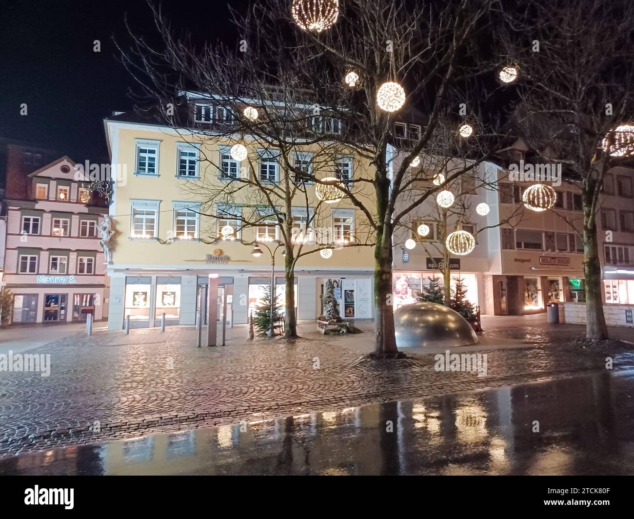 RAVENSBURG, GERMANY - DECEMBER 24, 2022: There is no one on the streets ...