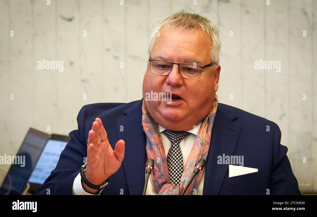 Namur, Belgium. 13th Dec, 2023. Walloon parliament chairman Andre ...