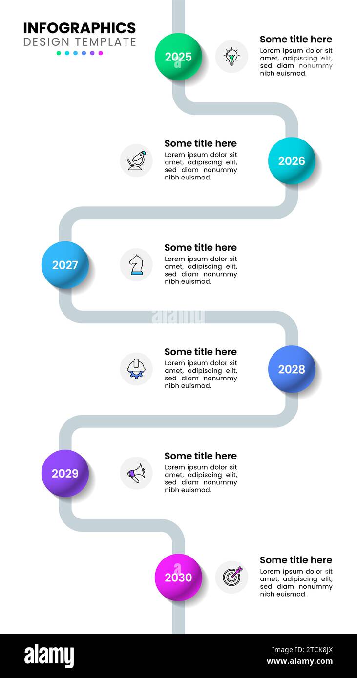 Infographic template with icons and 6 options or steps. Vertical ...
