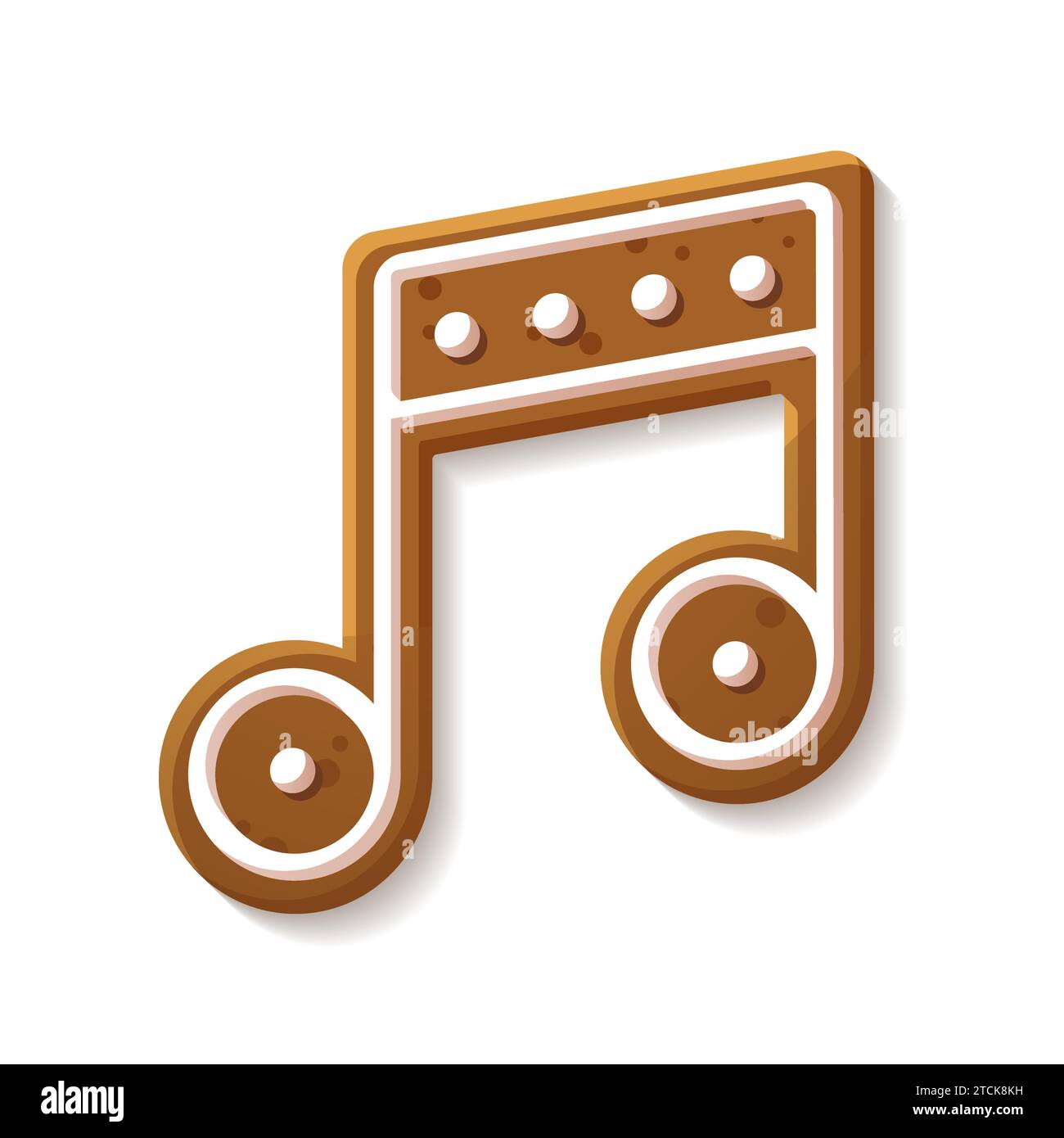 Christmas gingerbread note with glaze. Musical candy. Vector ...