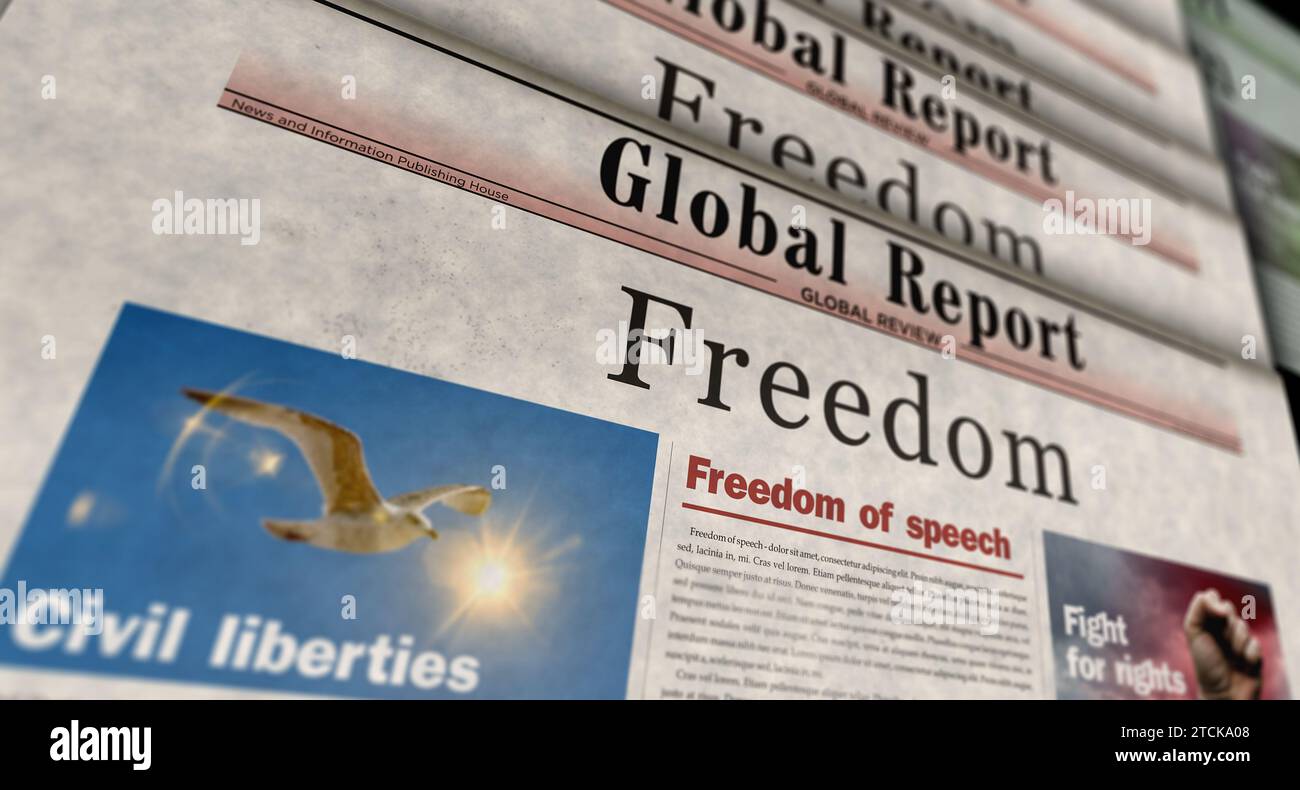 Freedom and liberty vintage news and newspaper printing. Abstract ...