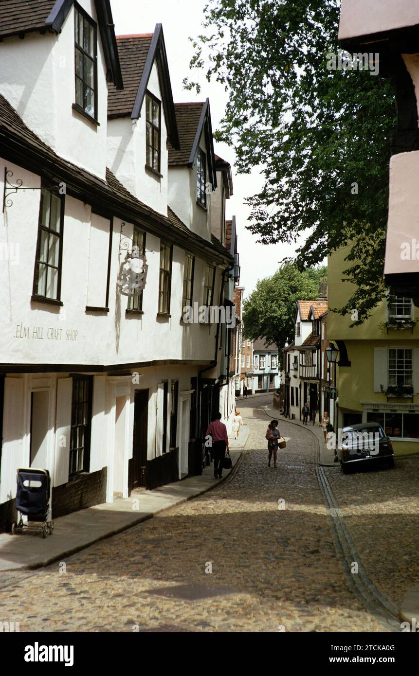 Historic medieval buildings, Elm Hill, Norwich, Norfolk, England, UK ...