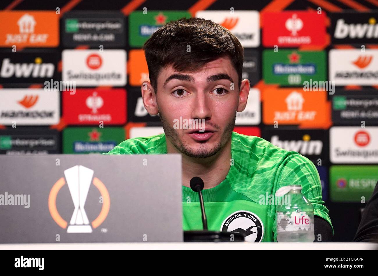 Brighton and Hove Albion's Billy Gilmour during a press conference at ...