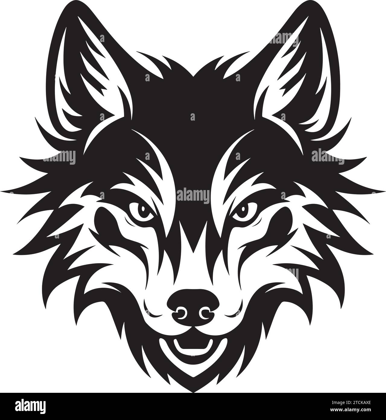 Fox head logo icon, fox face vector Illustration Stock Vector Image ...