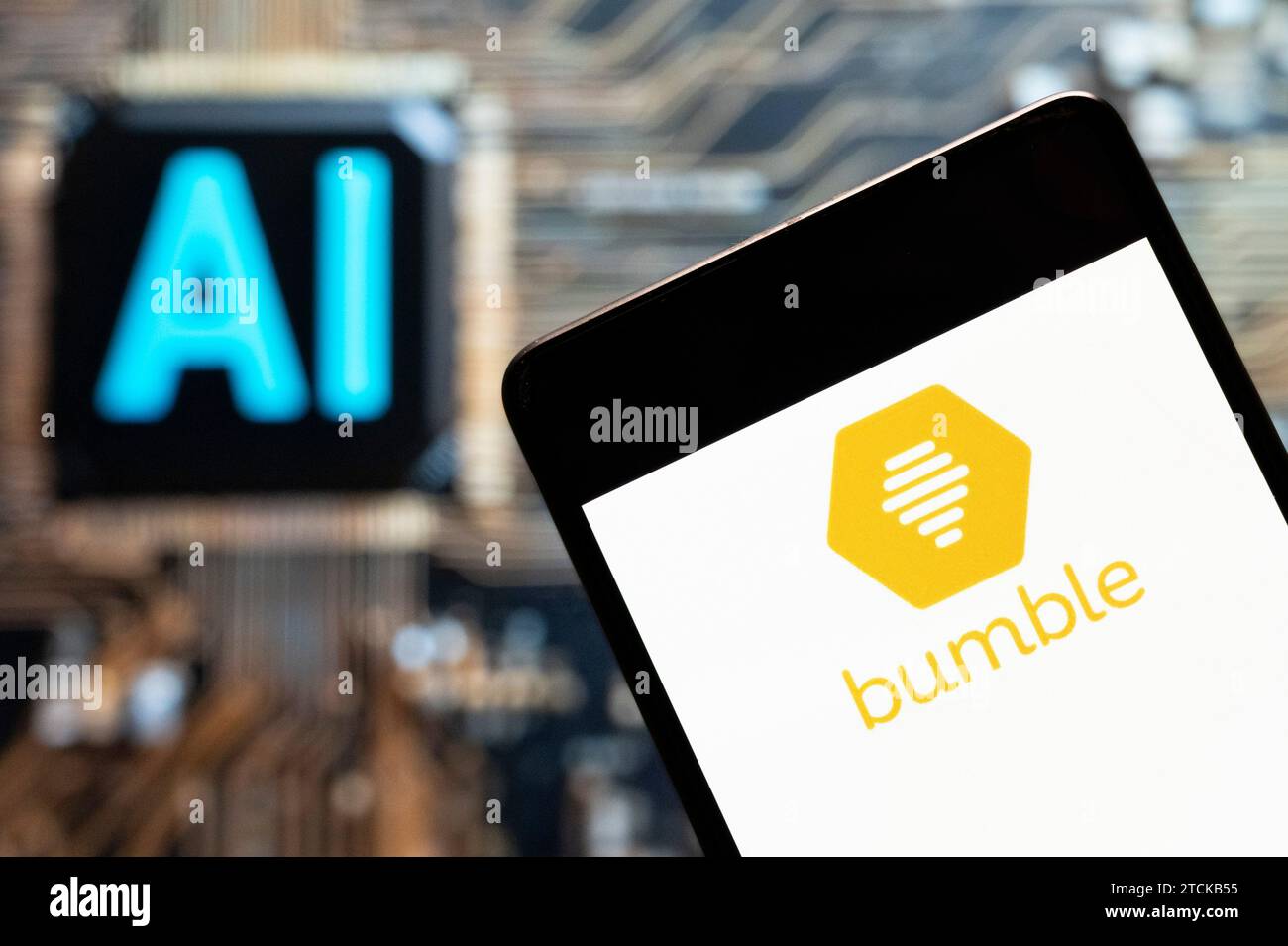 In this photo illustration, the location-based social and dating ...