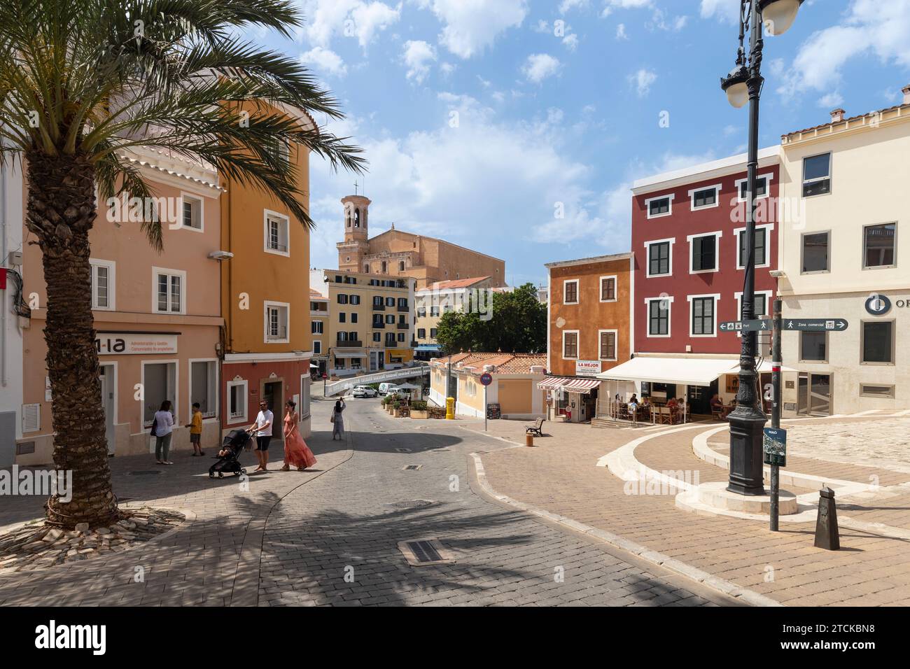 Cozy inner city of Mahon with a view of the Iglesia de Santa Maria ...