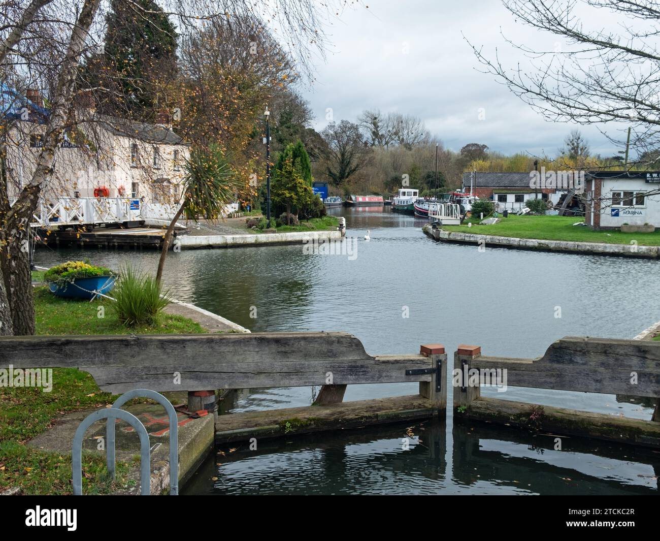 View of the Gloucester and Sharpness canal at Saul Junction where it ...