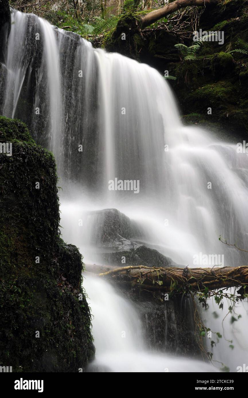 Cascade at the side of the A470 between Erwood and Builth Wells Stock ...