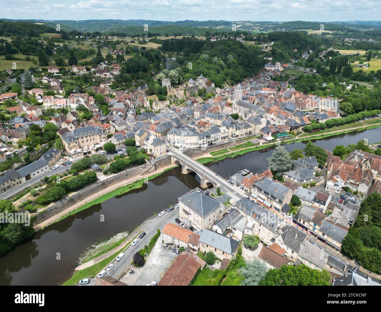 Montignac Lascaux town France Drone , aerial , view from air Stock Photo - Alamy