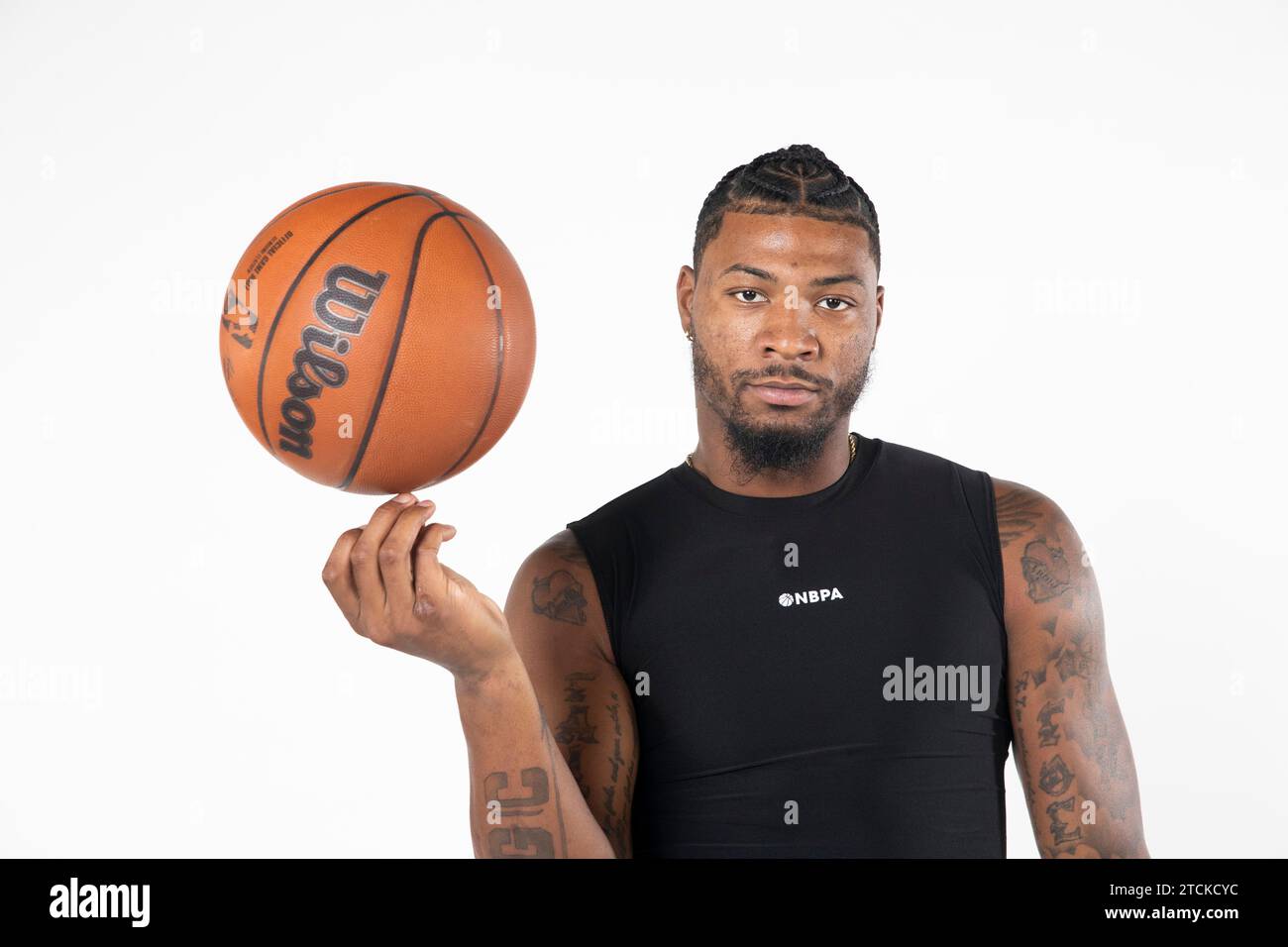 Marcus Smart #36 of the Boston Celtics poses during 2021 Media Day at ...